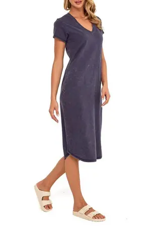 THREADS 4 THOUGHT Ethel Mineral Wash V-neck Cotton Midi Dress