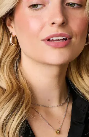 LITTLE SKY STONE Ash Two Tone Hoop Earrings