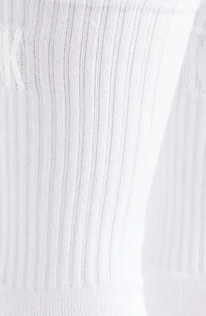 KROST Cotton Blend Ribbed Crew Socks 2 Pack - White