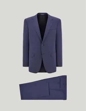 Canali Impeccabile Pure Wool Regular-fit Suit With Microstructure - Blue