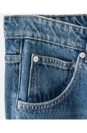 Mango Foldover Mid-rise Balloon Jeans - Medium Blue