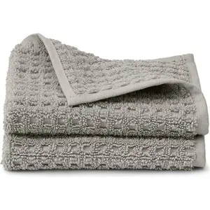 BOLL & BRANCH Set Of 2 Waffle Organic Cotton Washcloths - Pewter