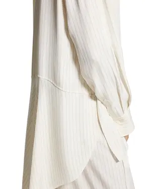 Theory High-low Flounce Shirt - Rice Multi