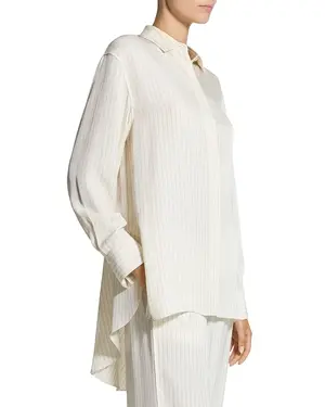 Theory High-low Flounce Shirt - Rice Multi
