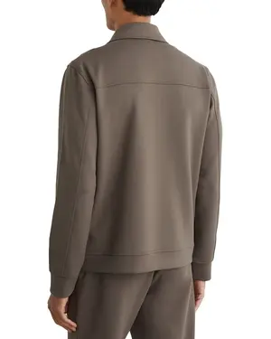 REISS Interlock Zip Through Sweatshirt - Light Brown