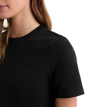 REISS Plain Ribbed Neck T-shirt - Black