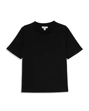 REISS Plain Ribbed Neck T-shirt - Black