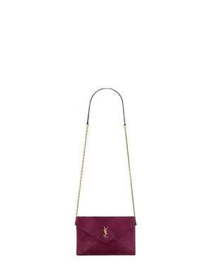 Saint Laurent Cassandre Small Chain Pouch - Deep Fuchsia