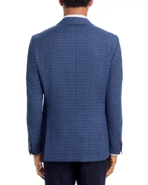 BOSS H-hutson Gingham Slim Fit Suit Jacket - Dark Blue