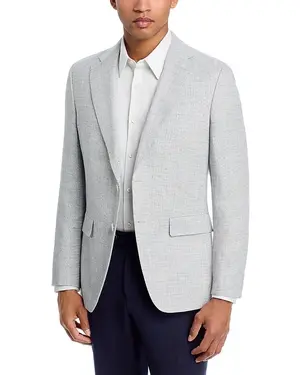 BOSS Textured Regular Fit Hutson Suit Jacket - Open Gray