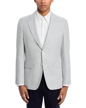 BOSS Textured Regular Fit Hutson Suit Jacket - Open Gray
