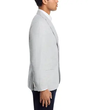 BOSS Textured Regular Fit Hutson Suit Jacket - Open Gray