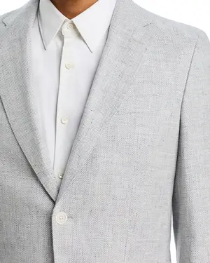 BOSS Textured Regular Fit Hutson Suit Jacket - Open Gray