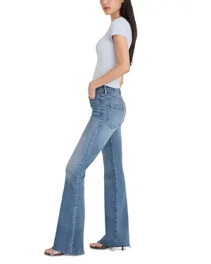 Good American Good Legs Soft Touch Mid Rise Flare Jeans - Indigo