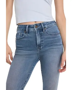 Good American Good Legs Soft Touch Mid Rise Flare Jeans - Indigo
