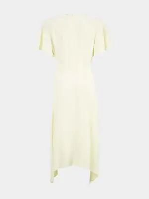 Stella McCartney Satin V-neck Midi Dress - Yellow