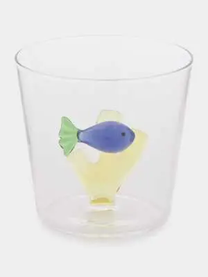 ICHENDORF MILANO Glass Tumbler With Fish And Seaweed Design - Multicolour