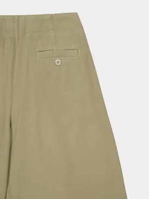 120% Lino Cotton Blend Cropped Trousers
