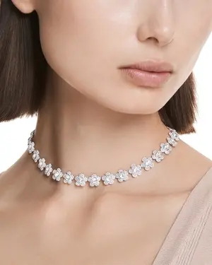 SWAROVSKI Crystal Flower Collar Necklace - White