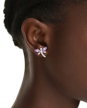 SWAROVSKI Ariana Grande X Crystal Dragonfly Stud Earrings - Pink