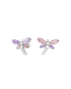 SWAROVSKI Ariana Grande X Crystal Dragonfly Stud Earrings - Pink