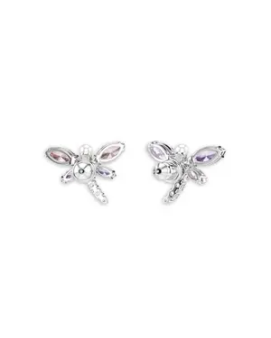 SWAROVSKI Ariana Grande X Crystal Dragonfly Stud Earrings - Pink