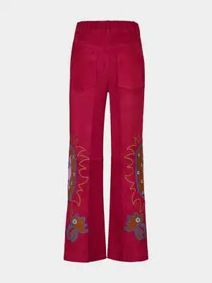 PAULA Alice Wide-leg Suede Pants