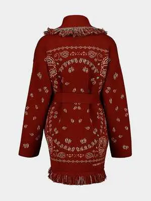 Alanui Bandana Jacquard Cashmere Cardigan - Red