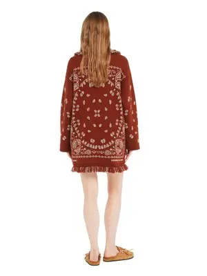 Alanui Bandana Jacquard Cashmere Cardigan - Red