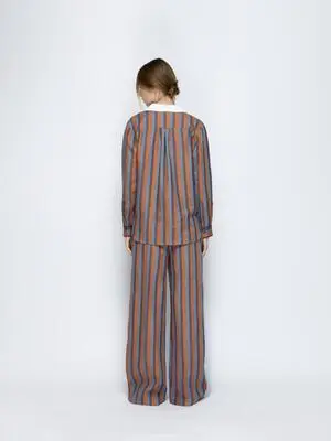 PAULA Dora Striped Linen Pants - Multicolour