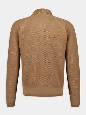 PIACENZA CASHMERE 1733 Camel Virgin Wool Button-up Overshirt - Brown