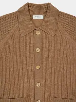 PIACENZA CASHMERE 1733 Camel Virgin Wool Button-up Overshirt - Brown