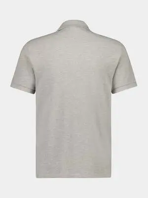 AMI Paris Heather Ash Contrasted De Coeur Polo Shirt - Grey