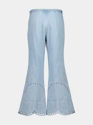 Zimmermann Cropped Cotton Flared Trousers
