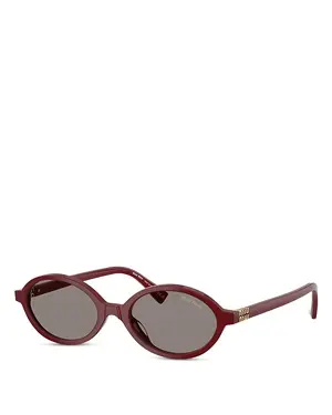 Miu Miu Oval Sunglasses, 50mm - Dark Grey