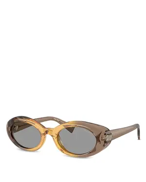 Miu Miu Oval Sunglasses, 52mm - Black