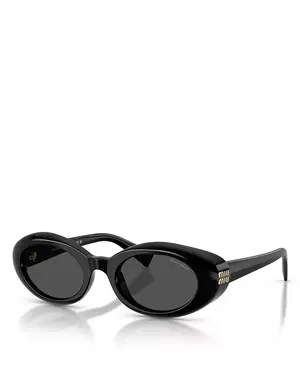 Miu Miu Oval Sunglasses, 52mm - Black