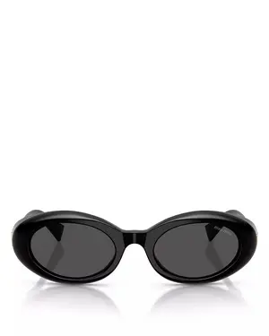 Miu Miu Oval Sunglasses, 52mm - Black
