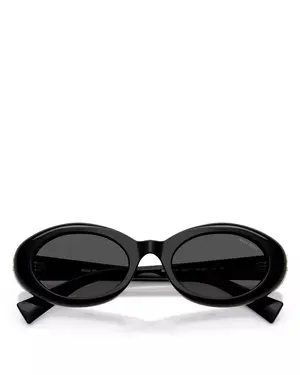 Miu Miu Oval Sunglasses, 52mm - Black