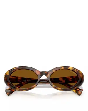 Miu Miu Oval Sunglasses, 52mm - Black