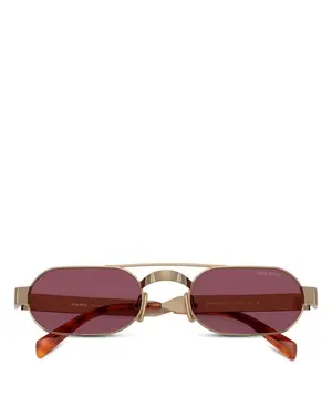 Miu Miu Oval Sunglasses, 52mm - Brown