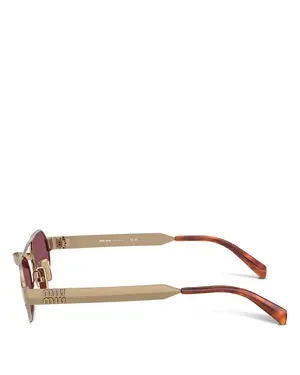 Miu Miu Oval Sunglasses, 52mm - Brown