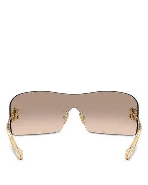 Miu Miu Rectangular Shield Sunglasses, 144mm - Gold