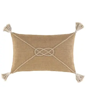 SURYA Marion Lumbar Pillow, 14l X 22w - Brown