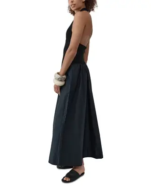 ST. AGNI Knit Backless Halter Dress - Black