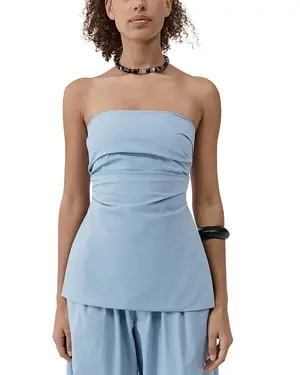 ST. AGNI Strapless Tie Back Top - Sky