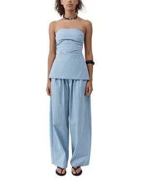 ST. AGNI Strapless Tie Back Top - Sky