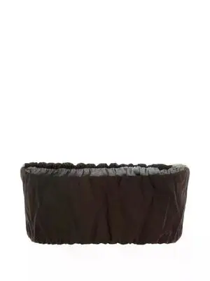 Miu Miu Logo Embossed Cotton Twill Bandeau Top