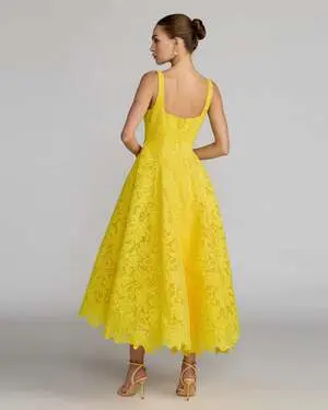 Mac Duggal Lace A-line Midi Dress