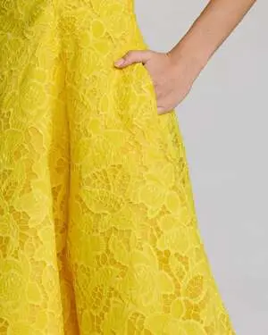 Mac Duggal Lace A-line Midi Dress